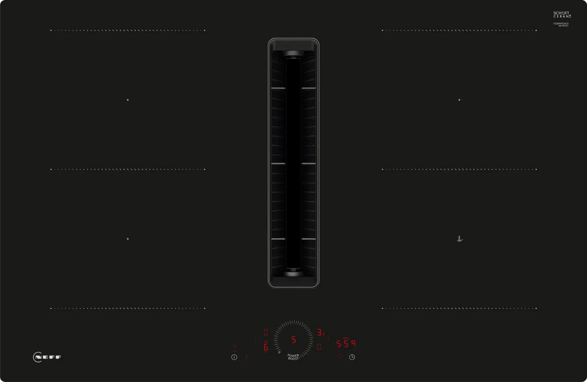 Neff V58NHQ4L0 N 70 80cm Venting Hob Black Glass – Araco Interiors