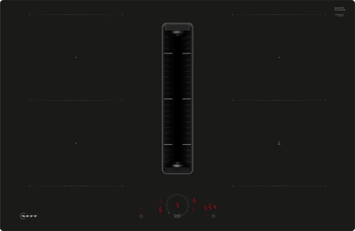 Neff V58PHQ4C0 N 70 80cm Venting Hob Black Glass – Araco Interiors